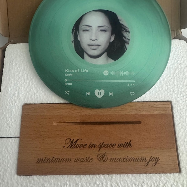 Personalized Vinyl Record With Photo: Acrylic Song Plaque, Anniversary ...