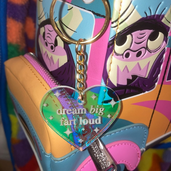 Dream Big, Fart Loud Iridescent Acrylic Keychain - Etsy