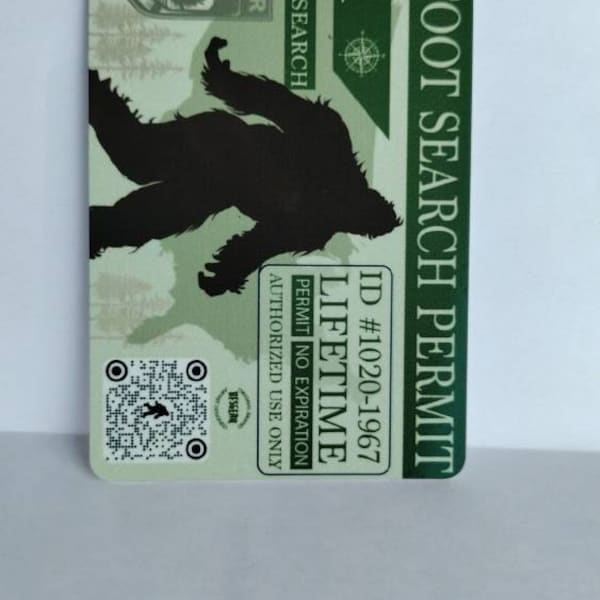 Bigfoot Search Permit 2x3.5 Wallet-sized Metal Card - Etsy