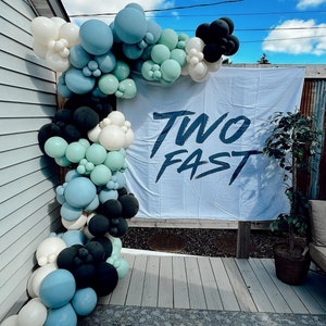 Two Fast Birthday Backdrop, Two Fast Birthday Banner, Race Car Birthday ...