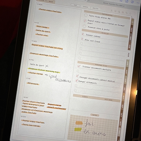 Undated Weekly Dashboard Digital Planner for Goodnotes, Portrait Mode ...