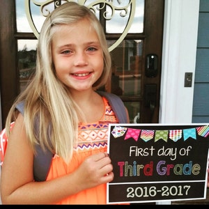 First Day of Third Grade Chalkboard Sign First Day School - Etsy
