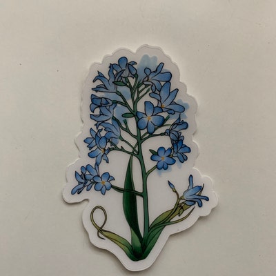 Blue Flower Sticker, Clear Sticker - Etsy