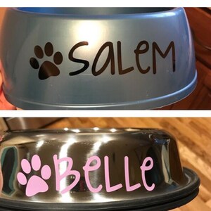 Personalized Dog Bowl Decal // Personalized Cat Bowl Decal // | Etsy