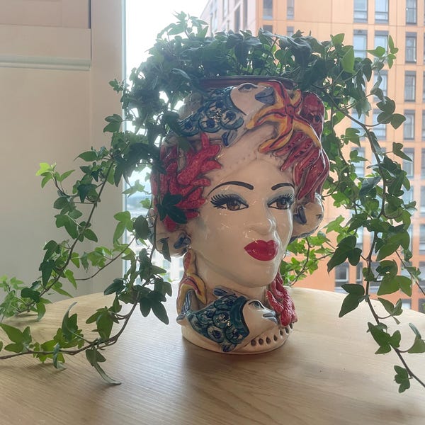Ceramic Sicilian Moorish Head From Caltagirone - Green - Handcrafted ... Ceramic Sicilian Moorish Head From Caltagirone - Green - Handcrafted ...