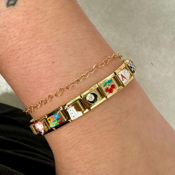 Gold Italian Bracelet, Custom Gold Italy Charms, Personalized Italian ...