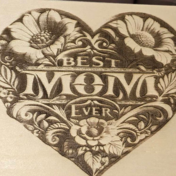 Digital 3D 'best Mom Ever' Engraving File, Ideal for CO2 Laser Machines ...