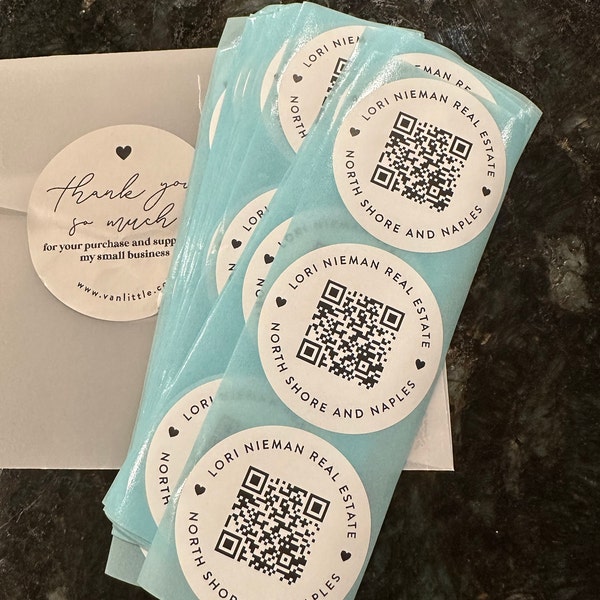 Custom QR Code Package Sticker, Custom Text Stickers, Business Stickers ...