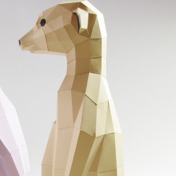 Meerkat Papercraft Kit, Various Colors Paper Sculpture Cut and ...