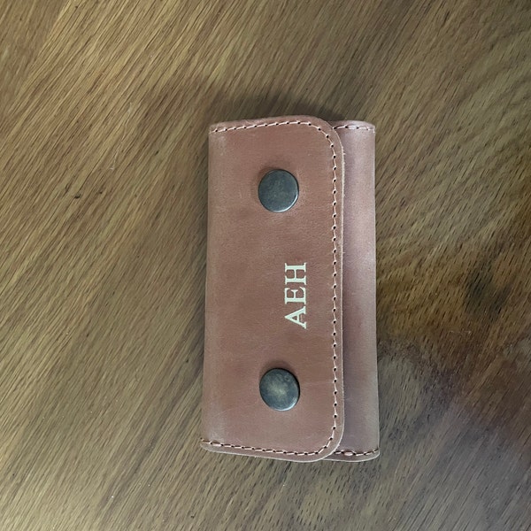 Personalized Leather Key Case, Leather Key Holder, Key Pouch Holder ...