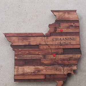 Wood State, Wedding Guest Book, Rustic Wedding Guest Book, 2 State ...