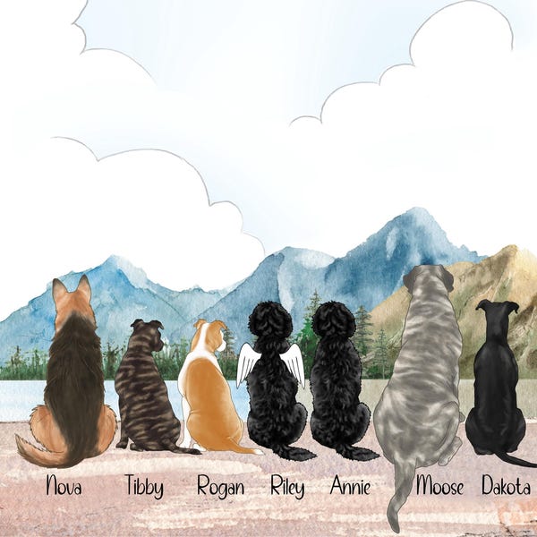 Personalized Dog Gift, Pet Portrait, Dog Lover Gift, Dog Illustration ...