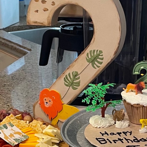 Safari Themed 16" Decorated Number, Wild Safari Decoration , Birthday ...