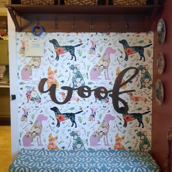 Woof Word Cut Out, Laser Cut, Wood Words, Wood Cut Word, Wall Wood ...