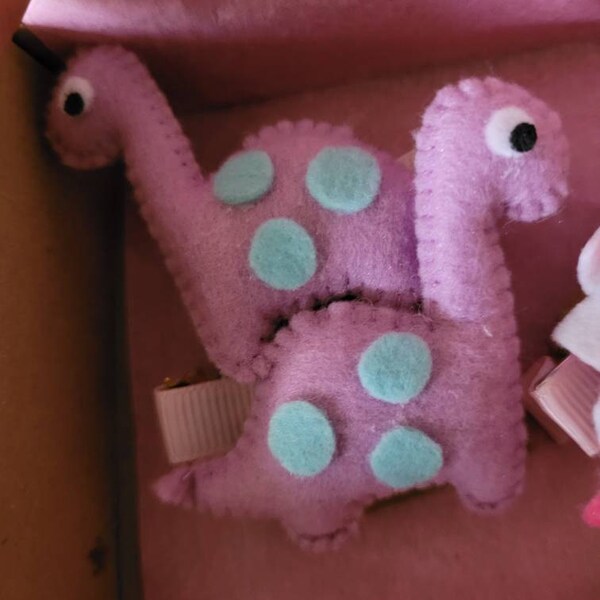 Pink Dinosaur Hair Clips, Dino First Birthday Hair Clip, Velociraptor ...