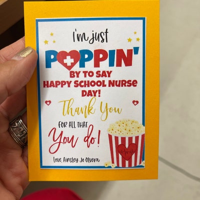 Printable/editable Just Poppin by to Say Thank You Popcorn Gift Tag for ...