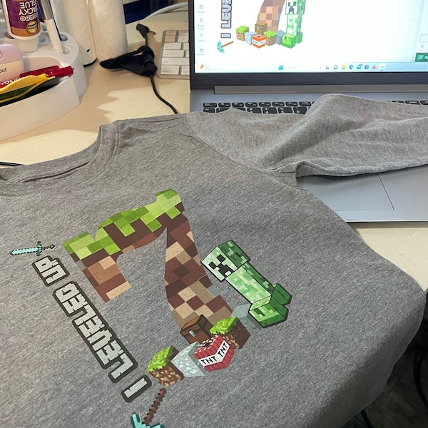 Minecraft Birthday Shirt - 7 - Etsy