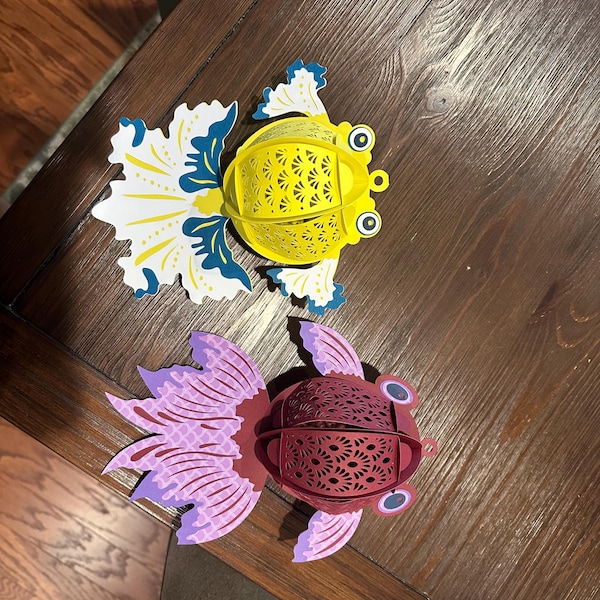 DIY Goldfish Lantern SVG Set – Paper Cut Template (pdf, Png, Svg) - Etsy