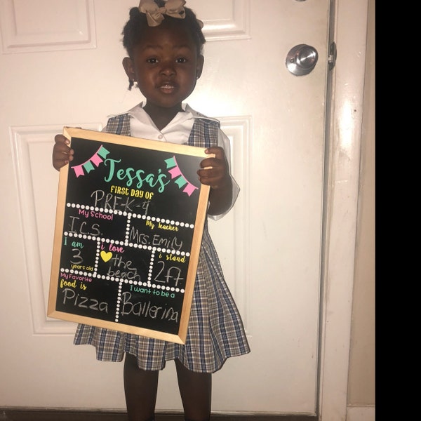Reusable Back to School Chalkboard, First Day of School Sign ...