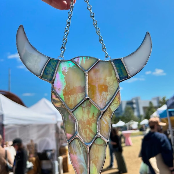 Stained Glass Bull Skull Pattern: Beginner DIY Project (digital ...