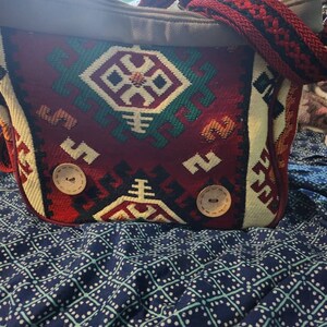 Heybe Tassel Saddlebag Long Crossbody Bags From Antique Kelim, Wine Carry Bag, Christmas ...