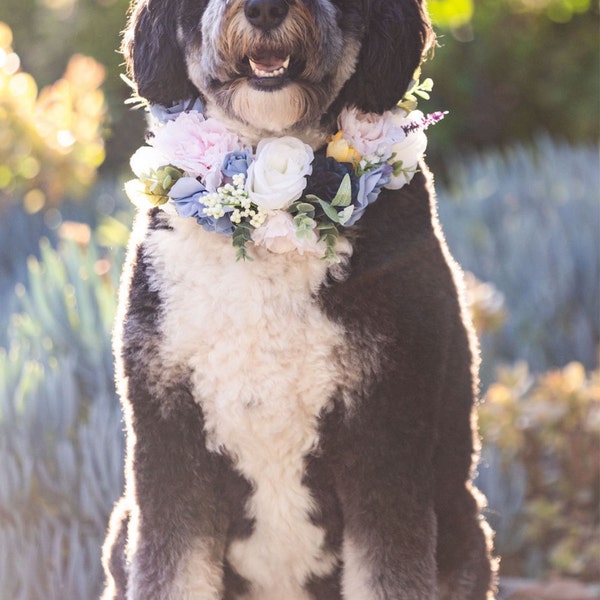 100% CUSTOM Pet Flower Collar, Flower Crown, Pet Wreath • Faux Florals ...