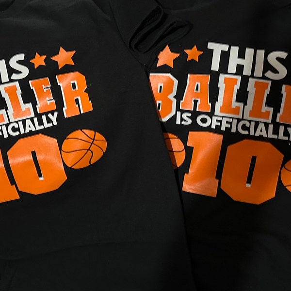 This Baller is Officially 10, Basketball Birthday Boy Svg, Basketball ...
