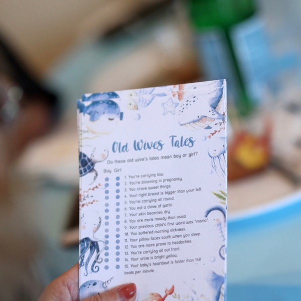 Under the Sea Baby Shower Games, Ocean Baby Shower Game Pack, Nautical ...