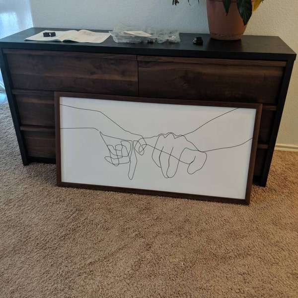 Pinky Swear Printable, One Line Drawing Print, Black White Hands Artwork, Hand Poster, Original ...