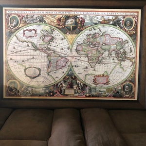 1531 World Map the Oronteus Finaeus Map Vintage Old World Wall Map Art ...