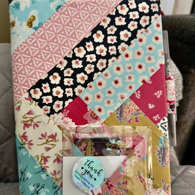 Purple Posies Handmade French Braid Patchwork Composition Notebook Set - Etsy