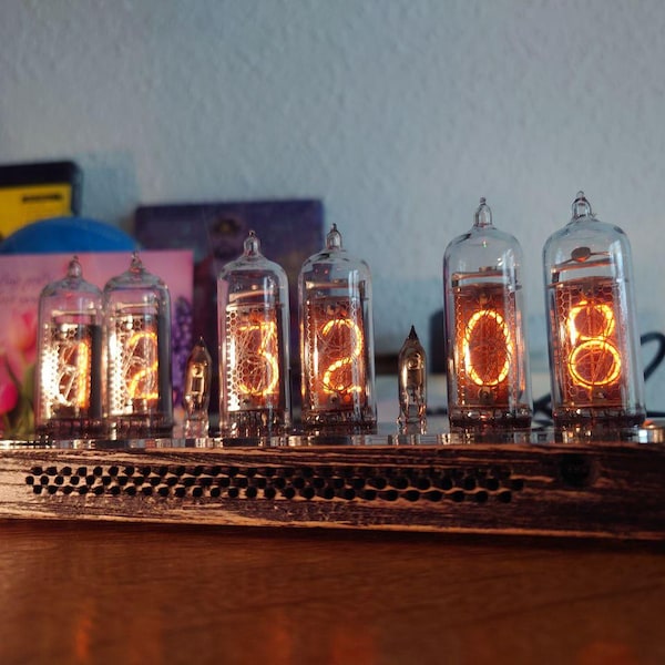 IN-14 Nixie Clock in Slim Wooden Enclosure With a Dark Groove - Etsy