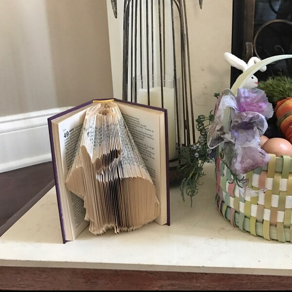 Bunny Rabbit Book Folding Pattern - Rabbit Folded Book Art - Unique ...