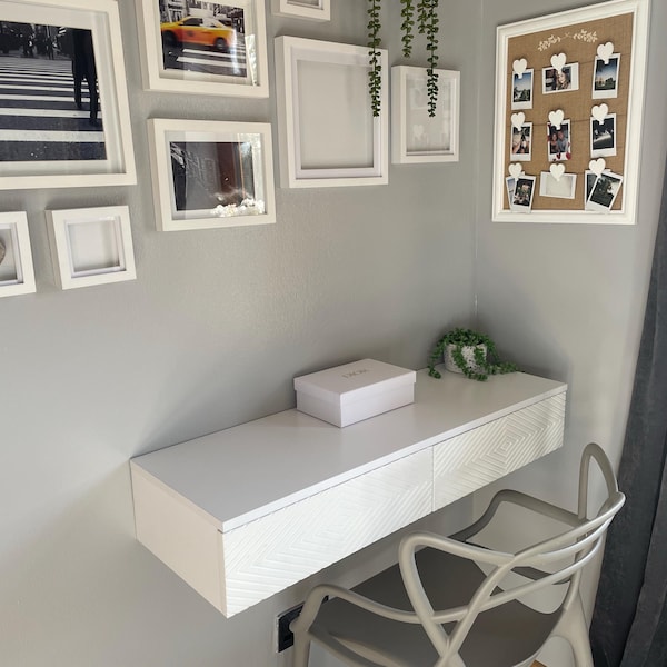 Vanity Table Floating Dressing Table Floating Shelf With Drawers ...