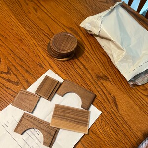 Handmade Walnut Wood Coasters and Holder Set of 6 Coasters for Your ...
