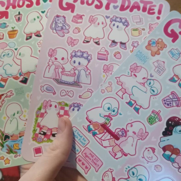 The Complete Ghost Dates Sticker Sheet Series - Etsy