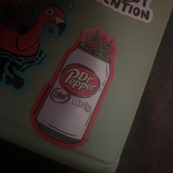 Diet Dr Pepper Girly Sticker, Dr Pepper Stickers, Stickers for ...