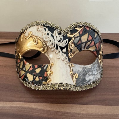 Elegant Eye Masks With Silver and Golden Decorations Hand-painted ...
