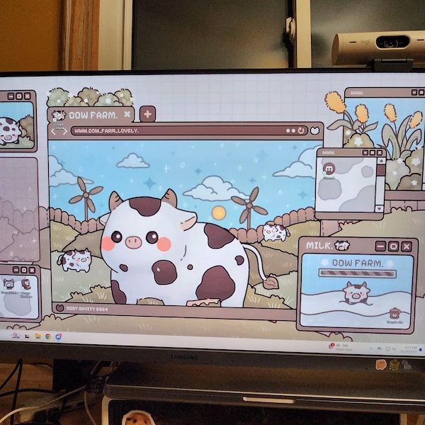 Windows/mac Cow Farm Computer Desktop Theme Background Wallpaper ...