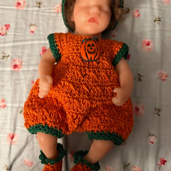Crochet Set Clothes Made to Fit a 7"- 8" Ooak Mini Baby Clay Silicon ...