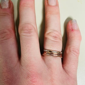 14k Gold Filled Stacking Rings // Set of 5 Stackable Ring Set - Etsy