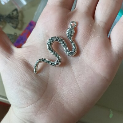 10pcs Snake Charms Silver Tone Large Snake Charm Pendant 54x25mm - Etsy