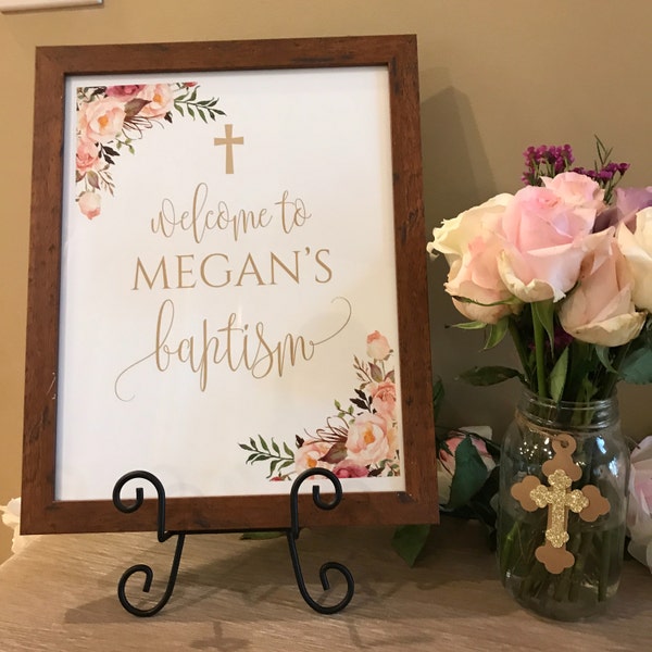 Baptism Welcome Sign, Personalized Baptism Print, Custom Baptism Sign ...