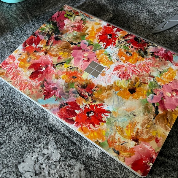 Surface Laptop 3 Stickers Microsoft Surface Skin Retro Flower Stickers ...