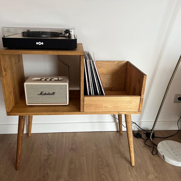 Record Player Stand, Vinyl End Table, Vinyl Console - Etsy
