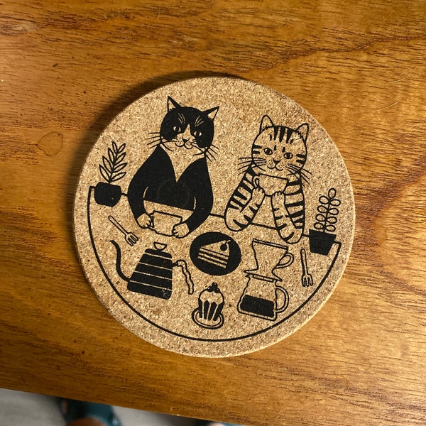 Cat Pairings Coaster Set - Etsy