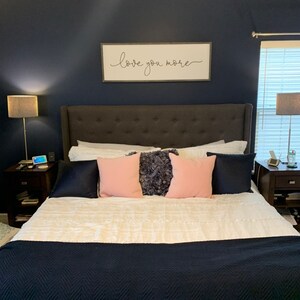 Bedroom wall decor master bedroom sign love you more sign | Etsy