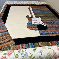 Guitar Applique Quilt Pattern, "beautifully Acoustic" (67" X 57") Twin ...