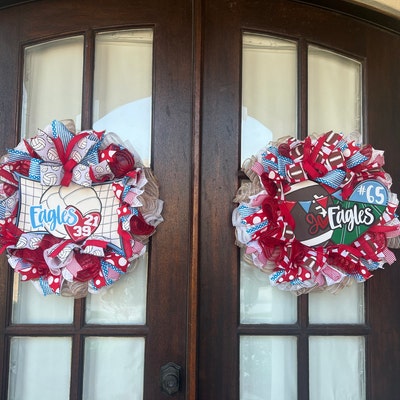 Personalized Cheer Basketball Door Wreath Choose Your Team Colors ...