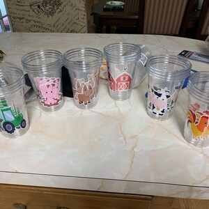 Farm Birthday Theme | Birthday Party Favor Cups | Farm Party Barnyard ...